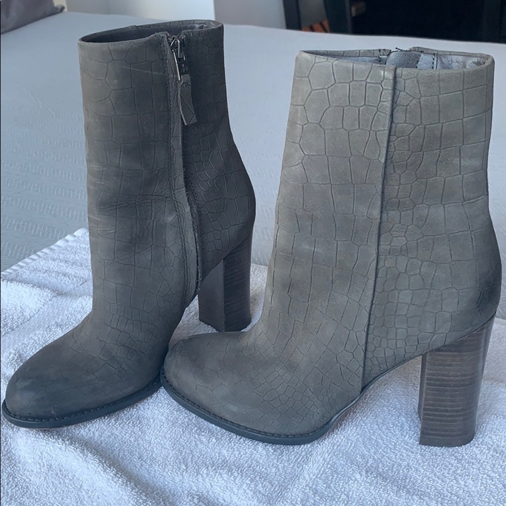 Sam Edelman Crocodile Print Booties - Gem